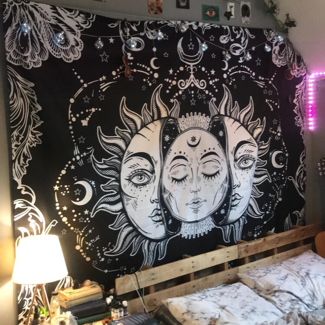 3 phase moon witchy tapestry, not sure in... - Depop