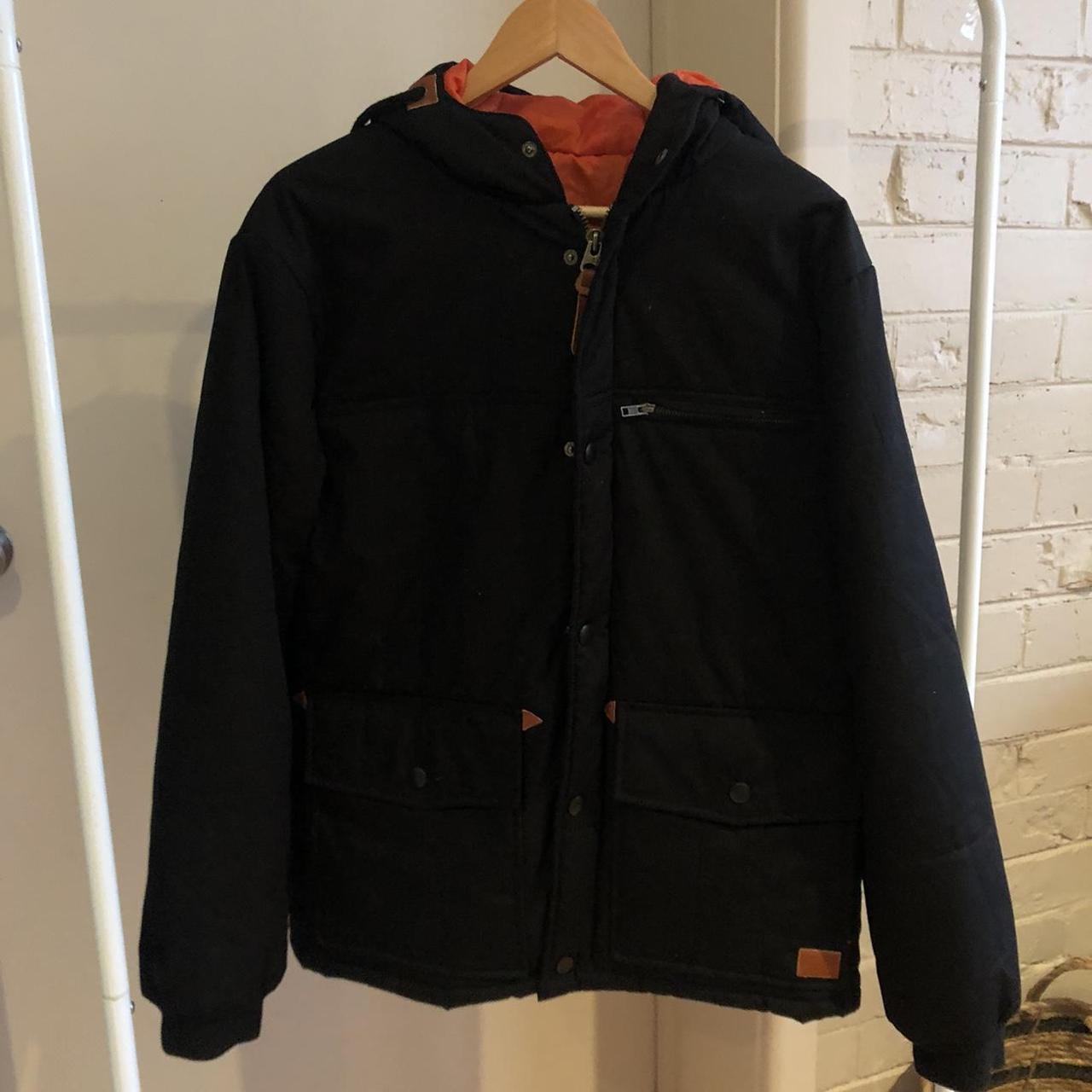 Rusty puffy jacket with hood Never worn - Depop