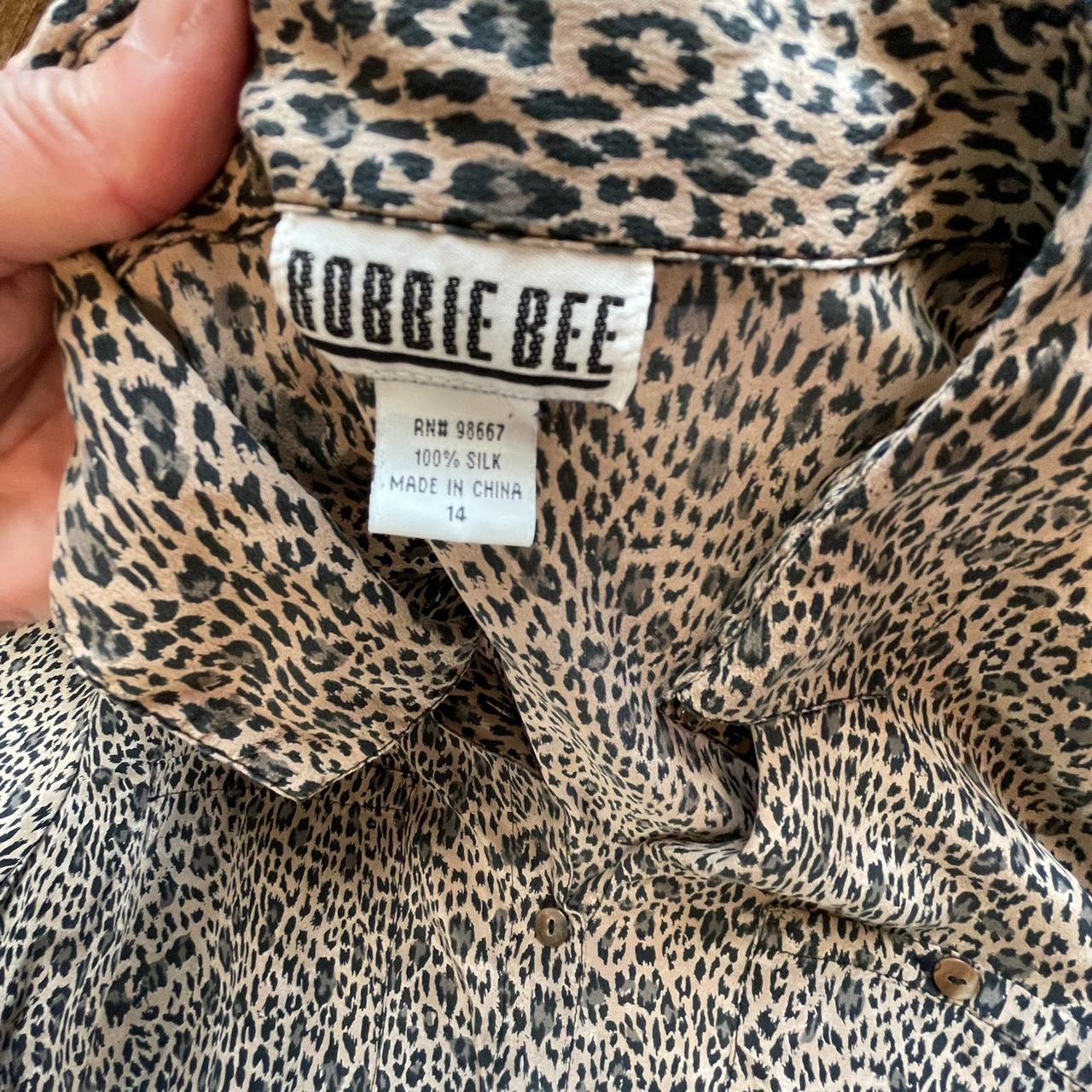Vintage Leopard Print 100 Silk Dress By Robbie Depop