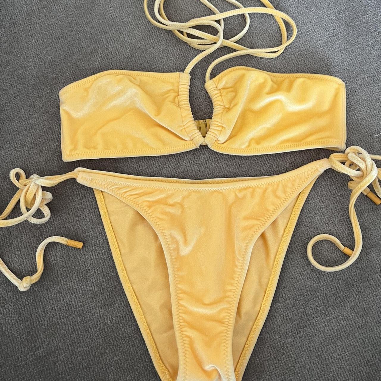 triangl apricot yellow bathers top size small... - Depop