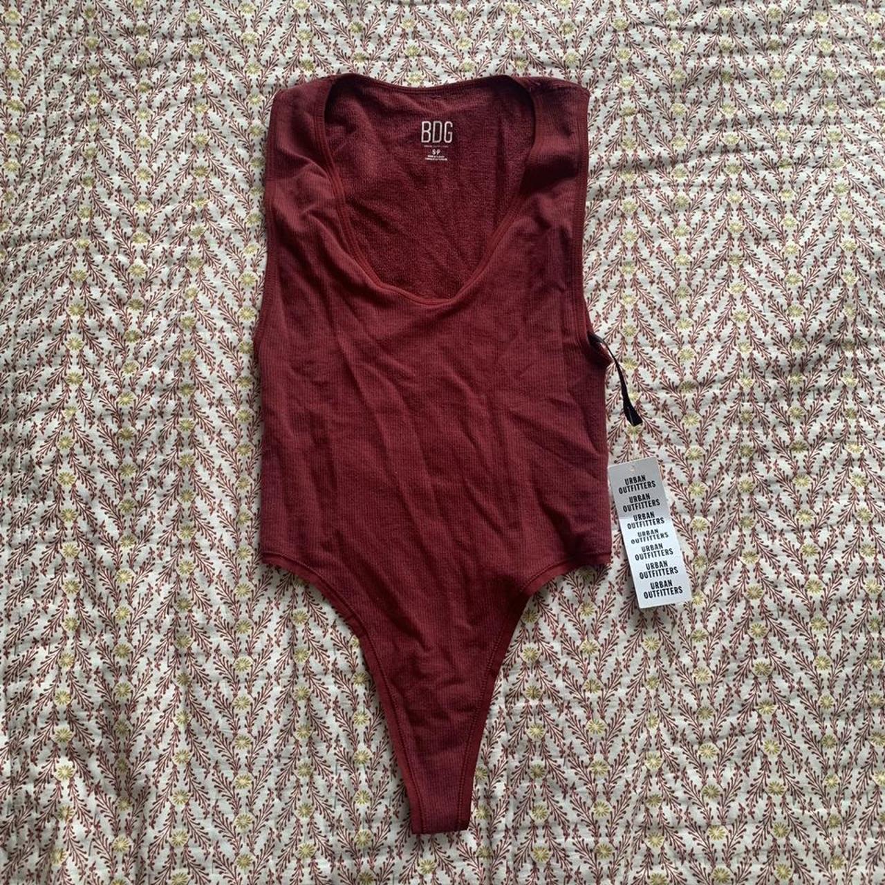Urban Outfitters BDG Seamless Plunge Bodysuit Plum... - Depop