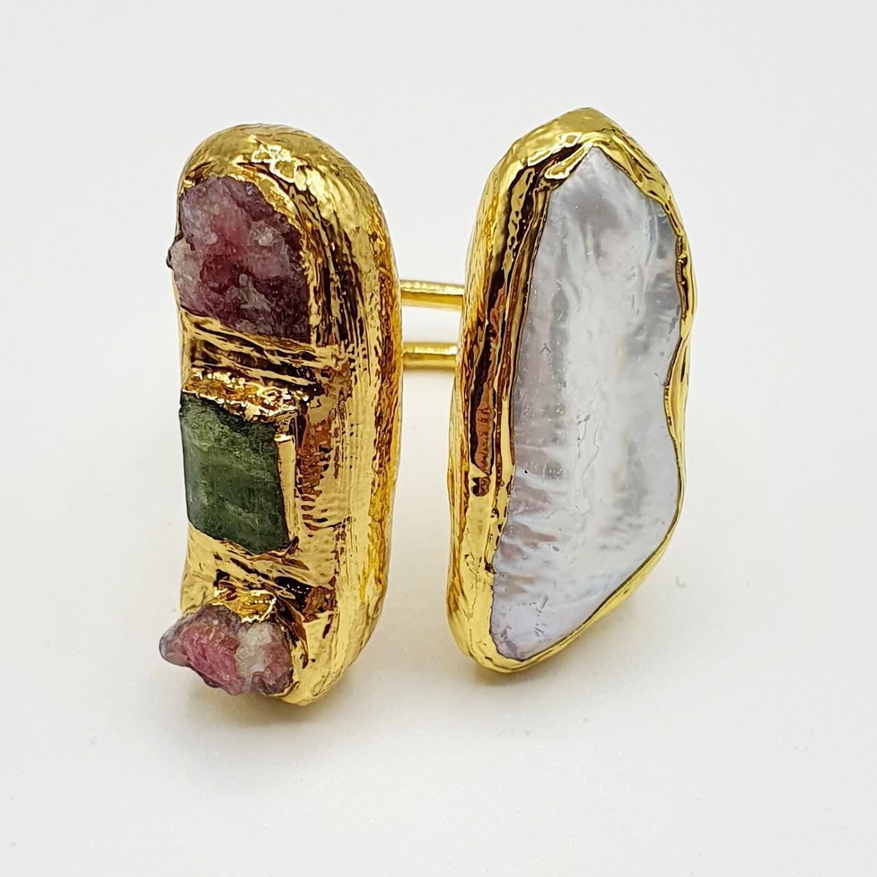 Gorgeous 18k gold plated rings with a real... - Depop