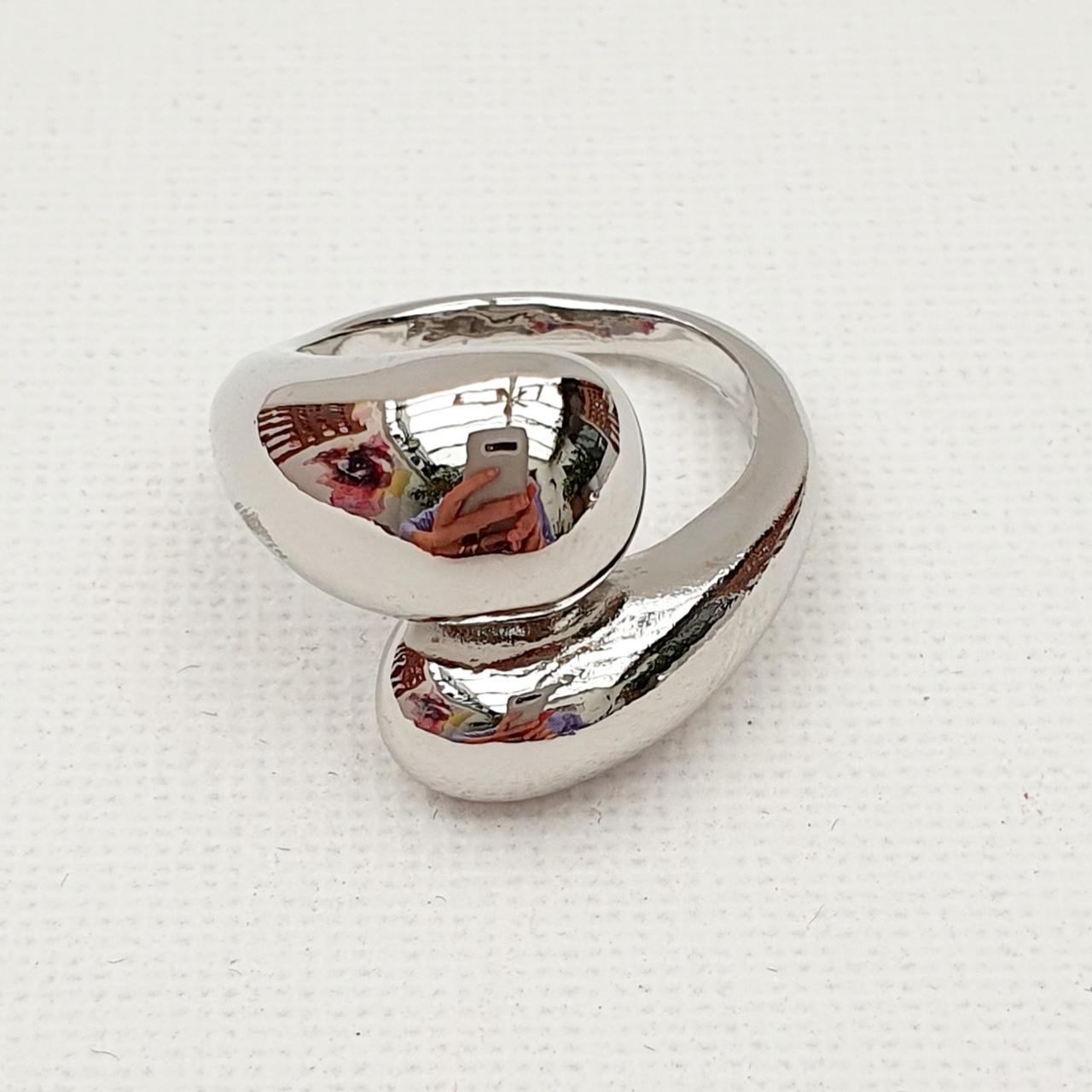 Really cool chunky silver twist dome style ring.... - Depop