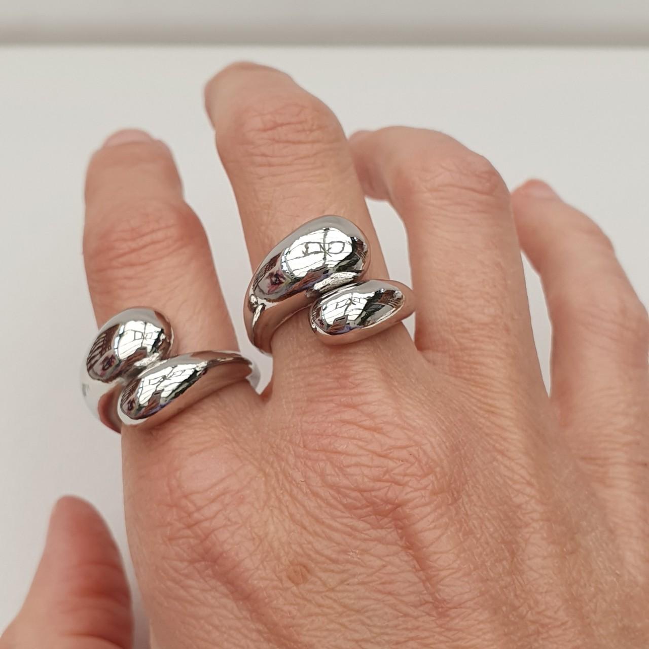 Really cool chunky silver twist dome style ring.... - Depop