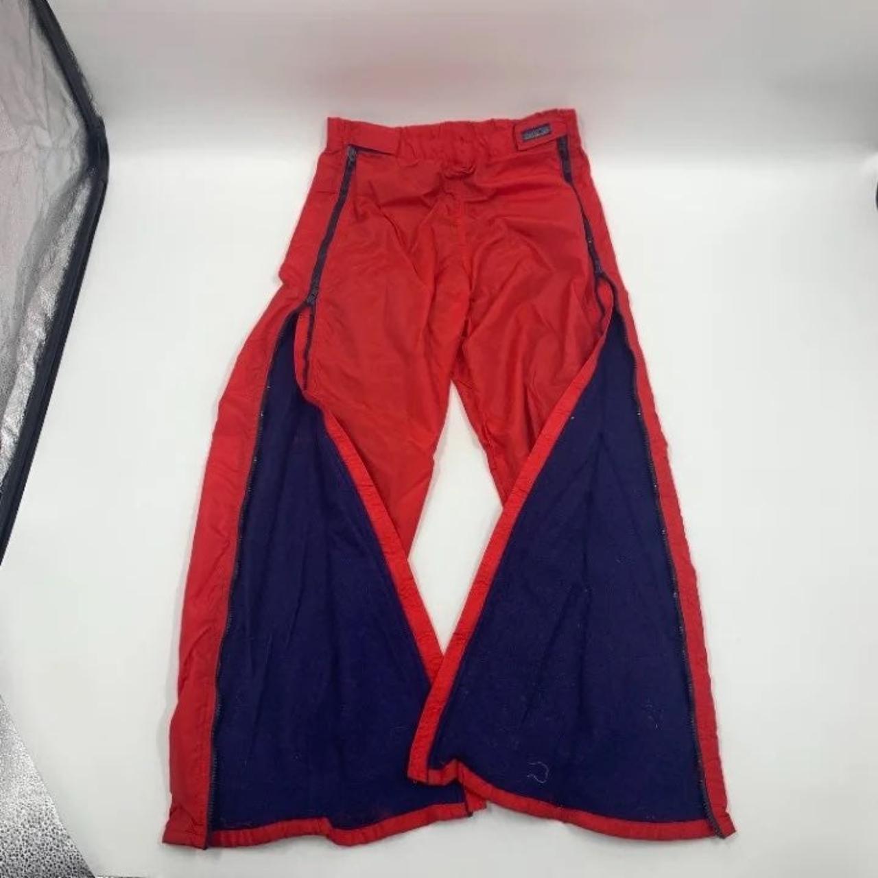 Red Patagonia fleece lined nylon full zip snow pants... - Depop