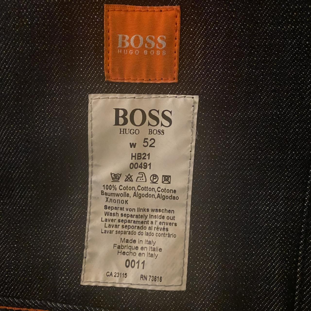 Hugo Boss denim jacket perfect condition size 52 - Depop