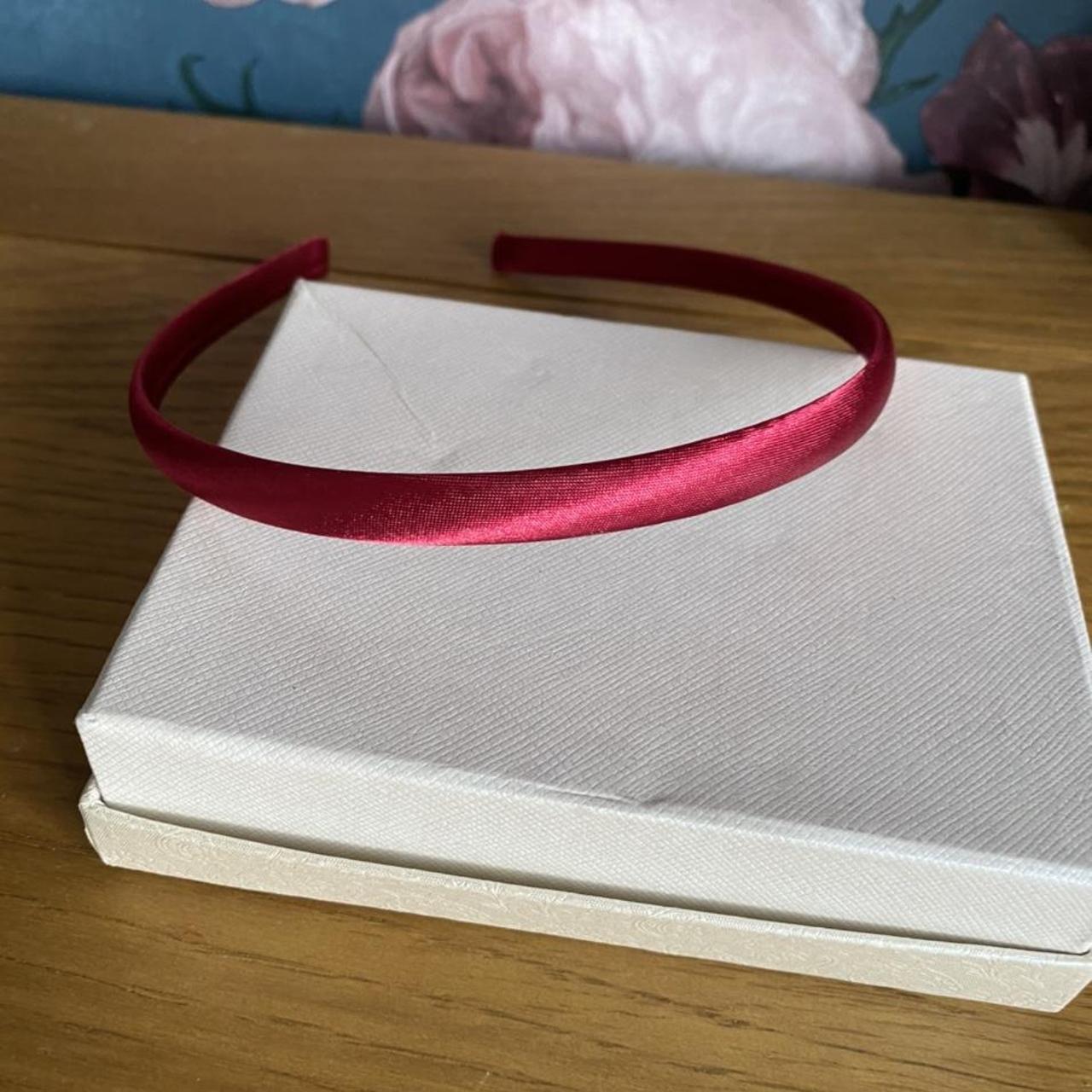 Thin burgundy red satin girls headband Alice band ... - Depop