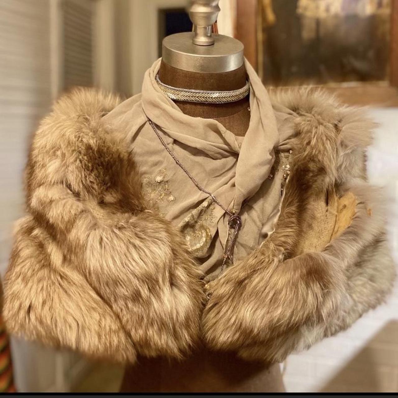 Fur is Heavily damaged/ripped on left side, right... - Depop