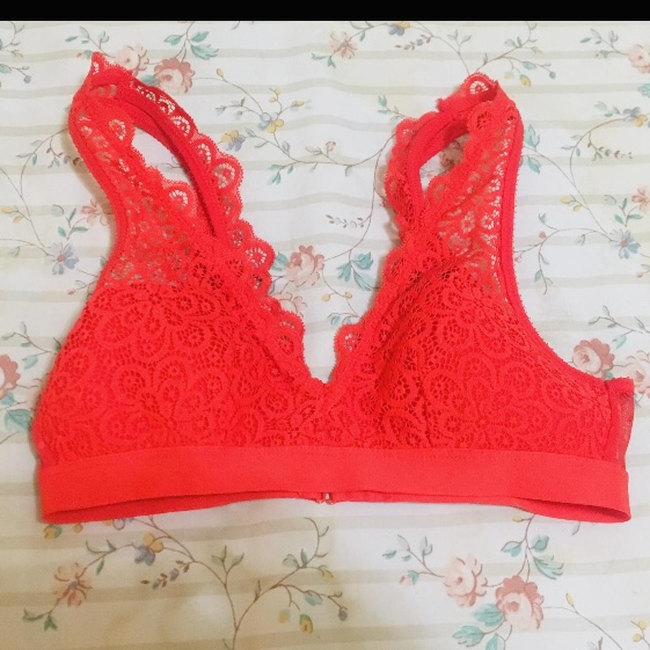 Aerie Red Lace Bralette Size: Extra Small Color:... - Depop