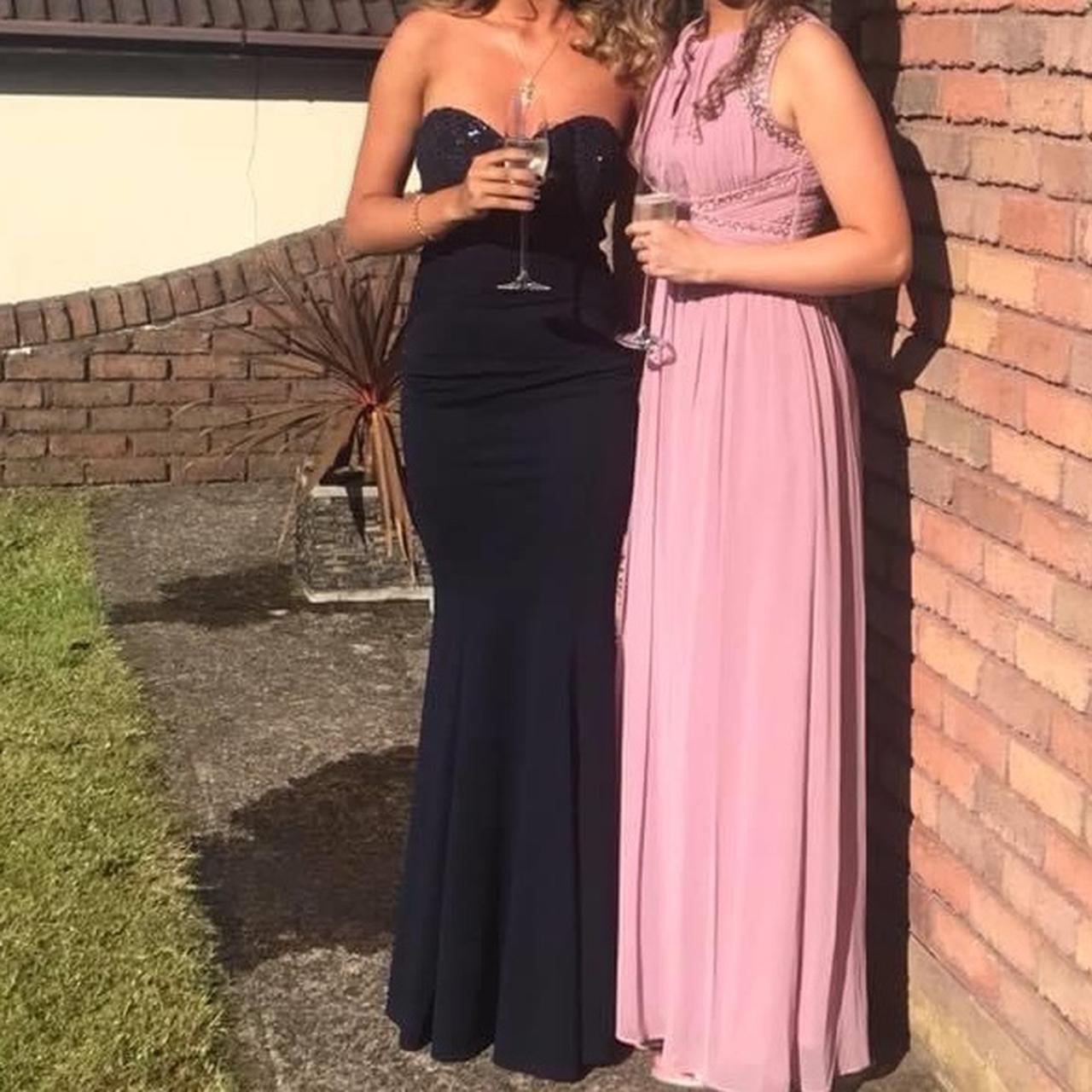 Navy Lipsy fishtail prom dress, size 8 but fits a... - Depop