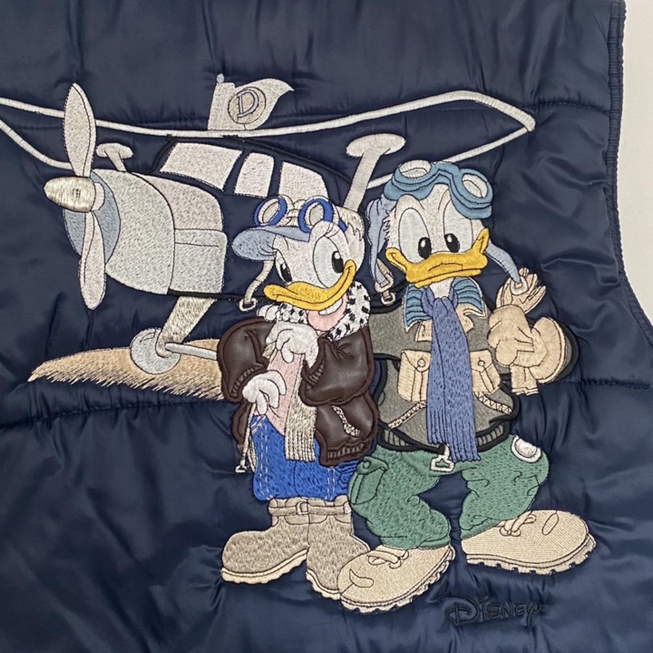 vintage Disney Donald Duck body warmer in navy from... - Depop