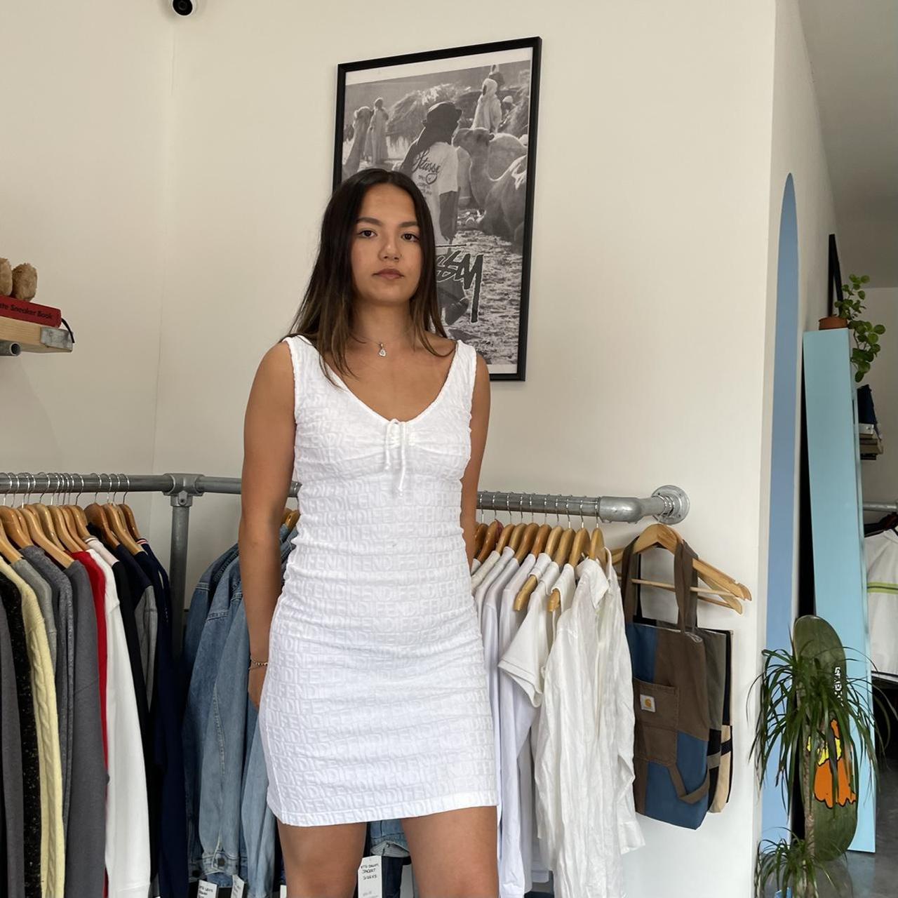 Fendi Vintage Repeat Logo Terry Cloth Dress Label... - Depop