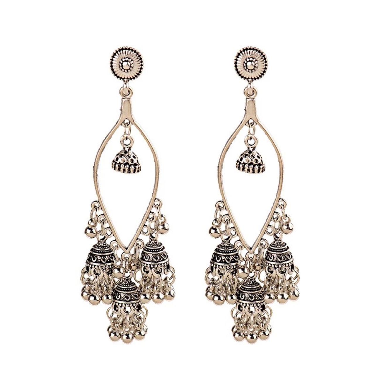 Traditional pakistani Indian teardrop shaped jhumka... - Depop