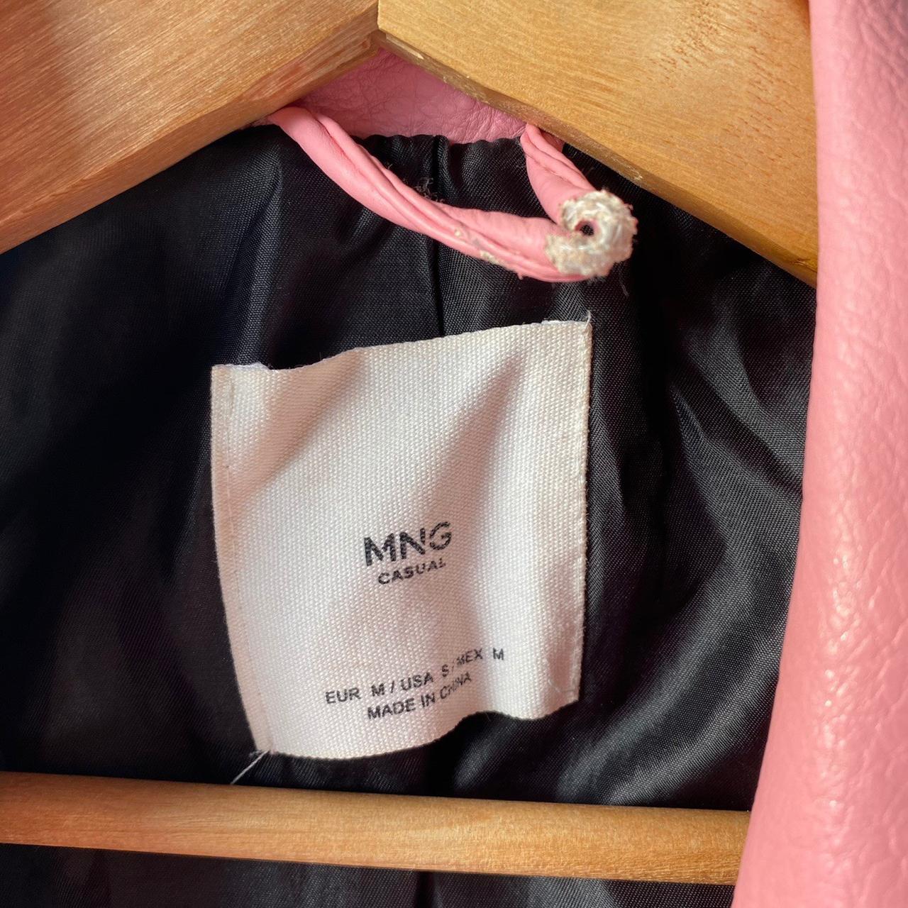 Baby Pink Leather Jacket // Size M // Mango • - Depop
