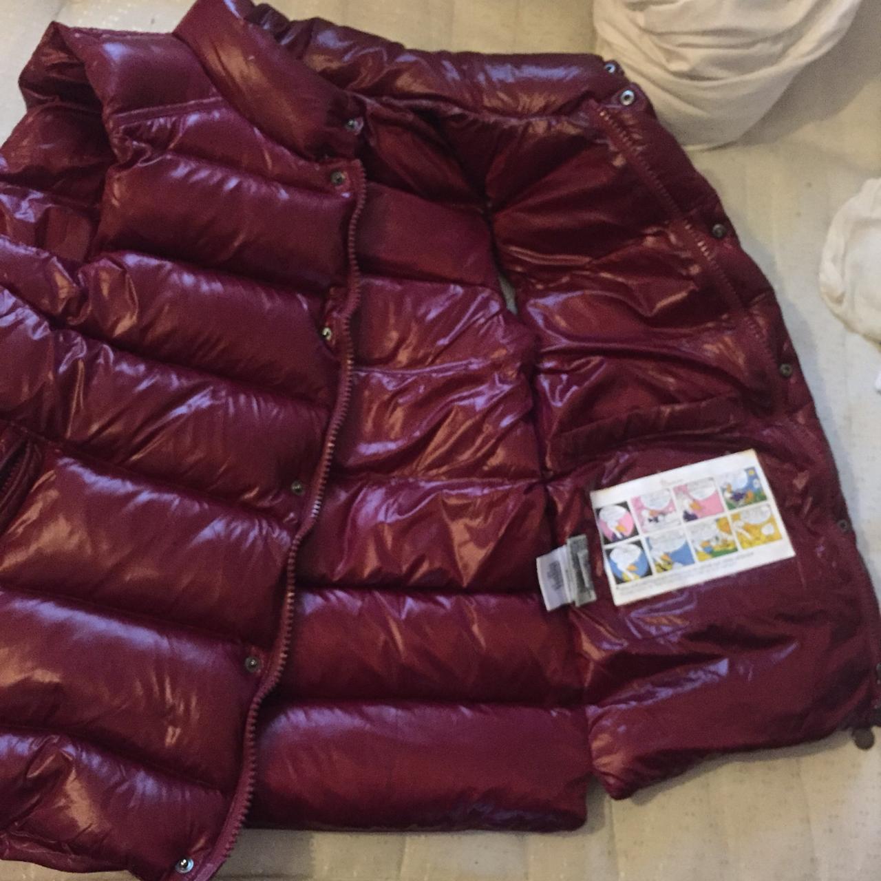 Moncler Red/burgundy Ribbed Padded Gillet 8/10... - Depop