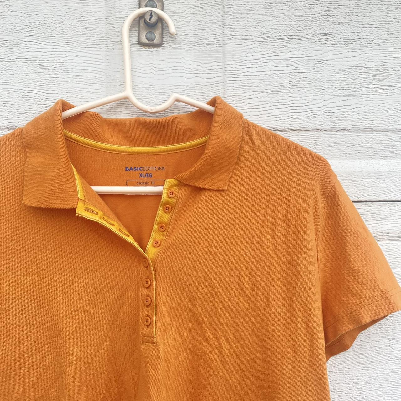 Basic Editions Men's Orange and Yellow Polo-shirts | Depop