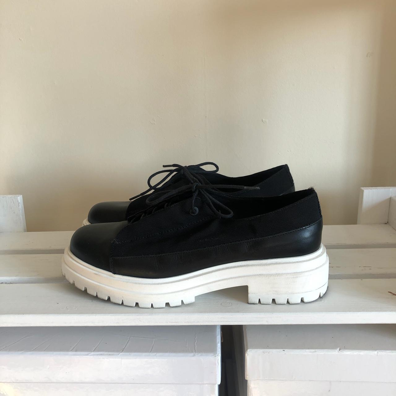 La Conte Paris black shoes with a white sole,... - Depop