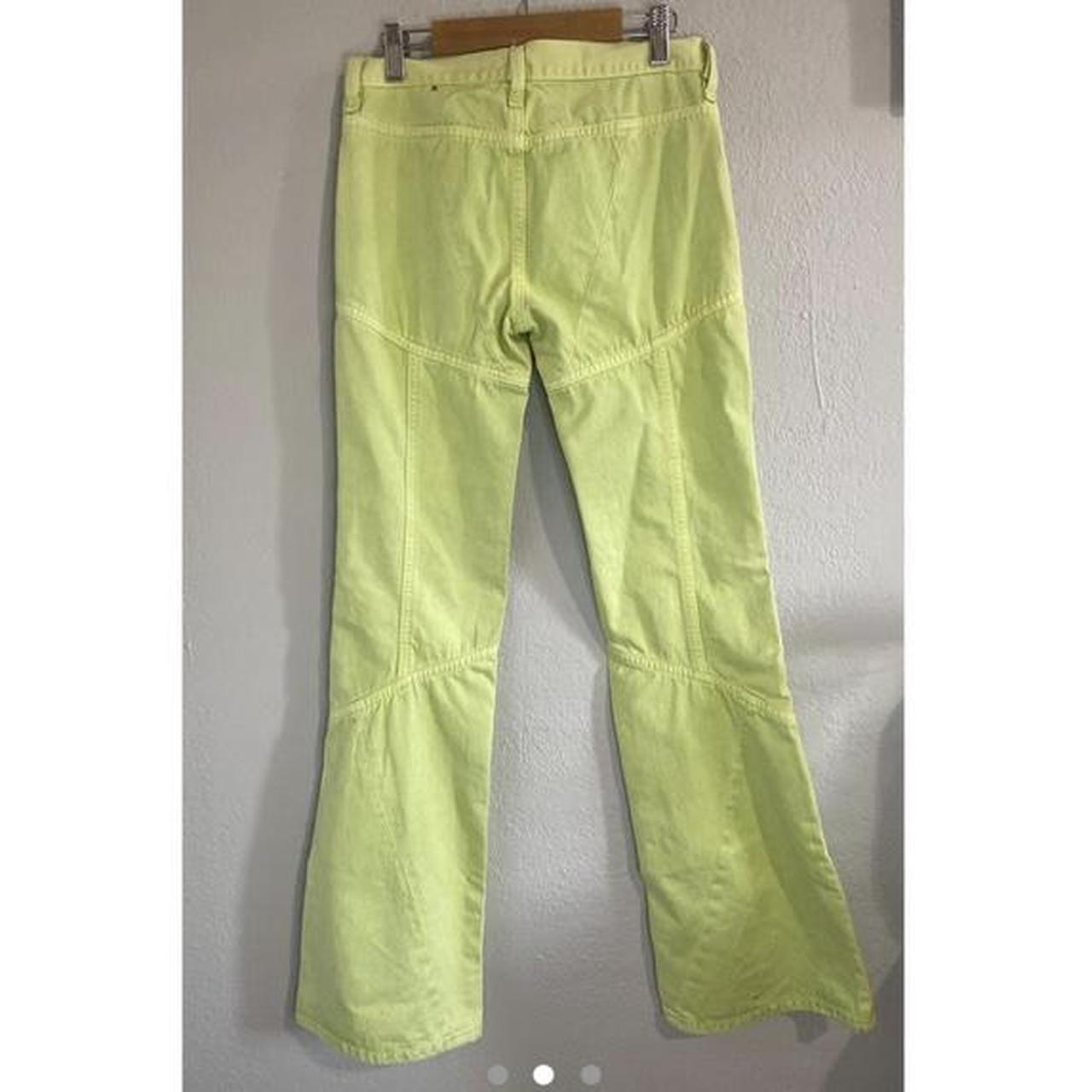 amazing diesel low rise lime green flare jeans.... - Depop