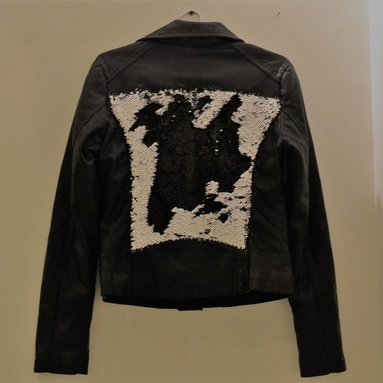 Faux leather sequin jacket This jacket is brand... - Depop