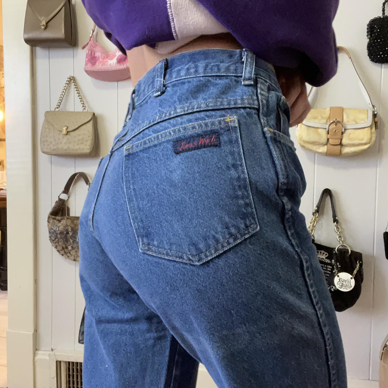 Vintage James Wych jeans // 90s Dark wash high... - Depop