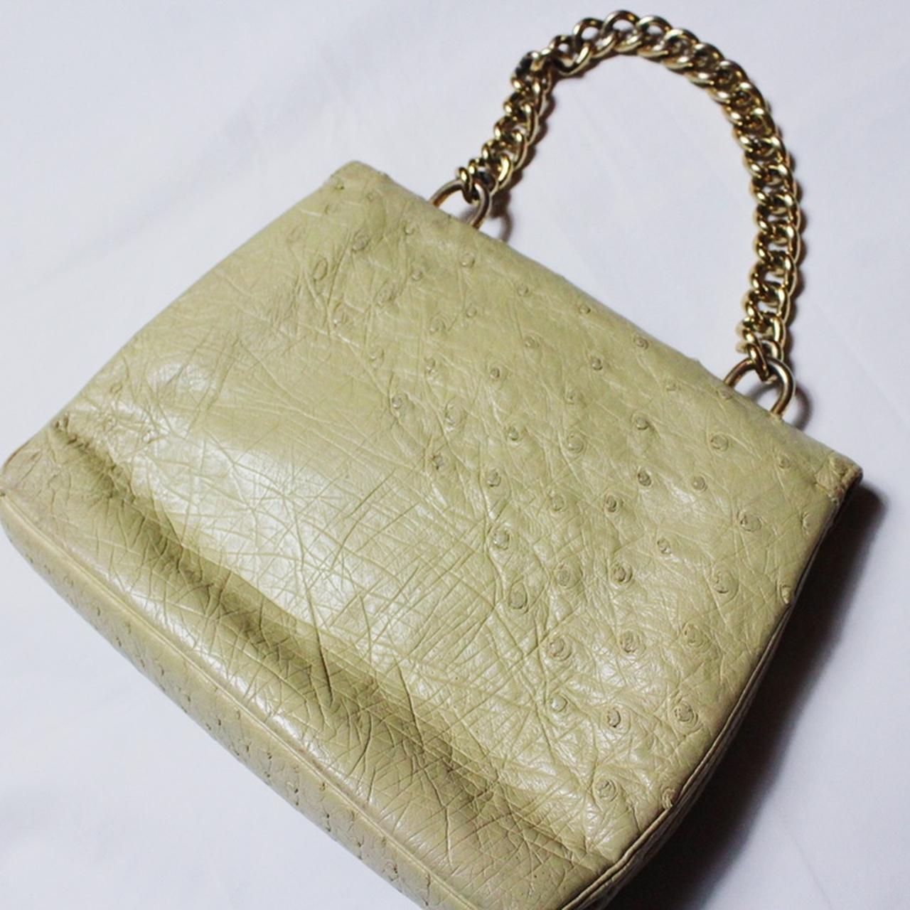 Rare vintage authentic Mark Cross ostrich skin... - Depop