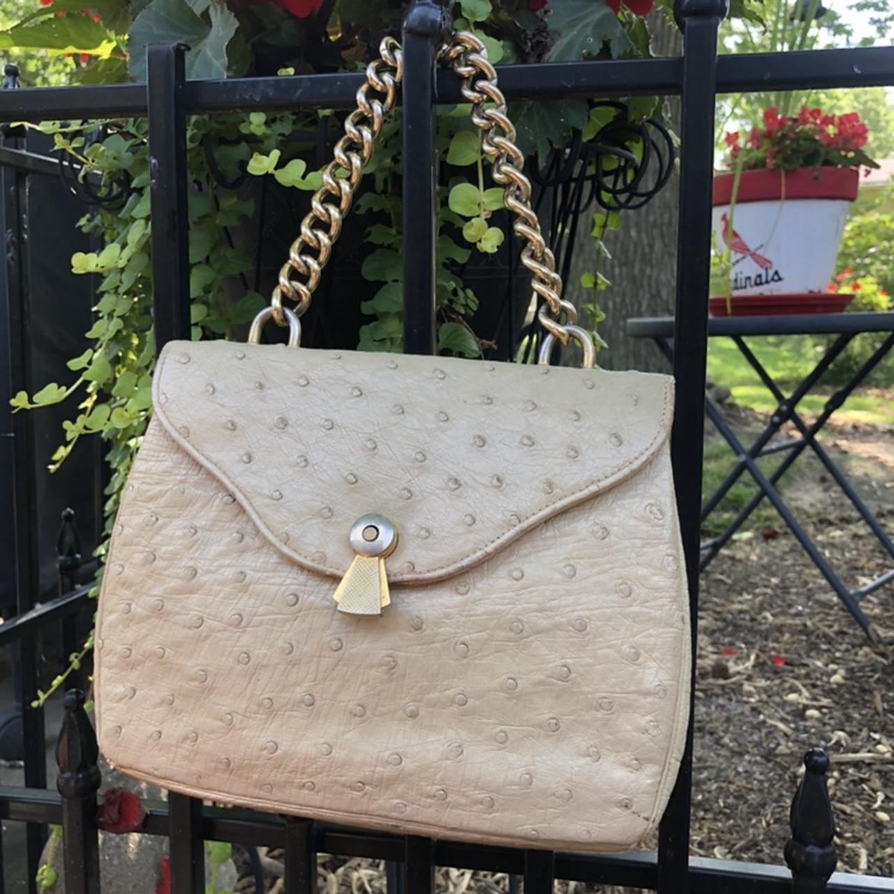 Rare vintage authentic Mark Cross ostrich skin... - Depop