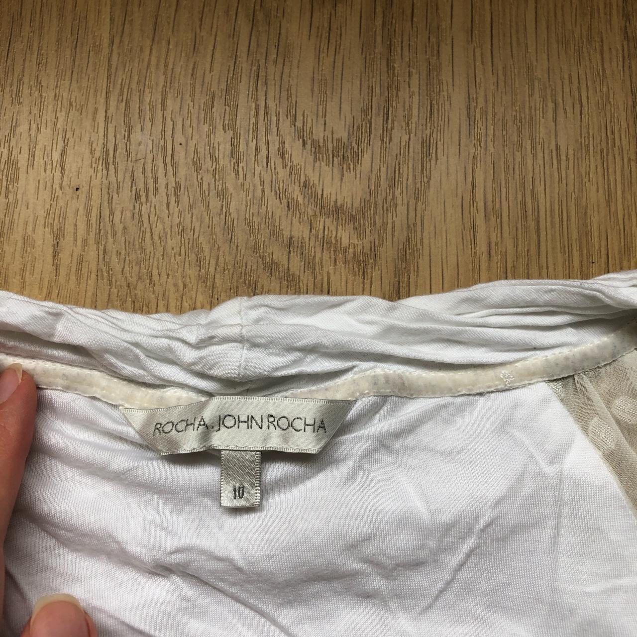 cute white mesh polka dot puff sleeve jon rocha... - Depop