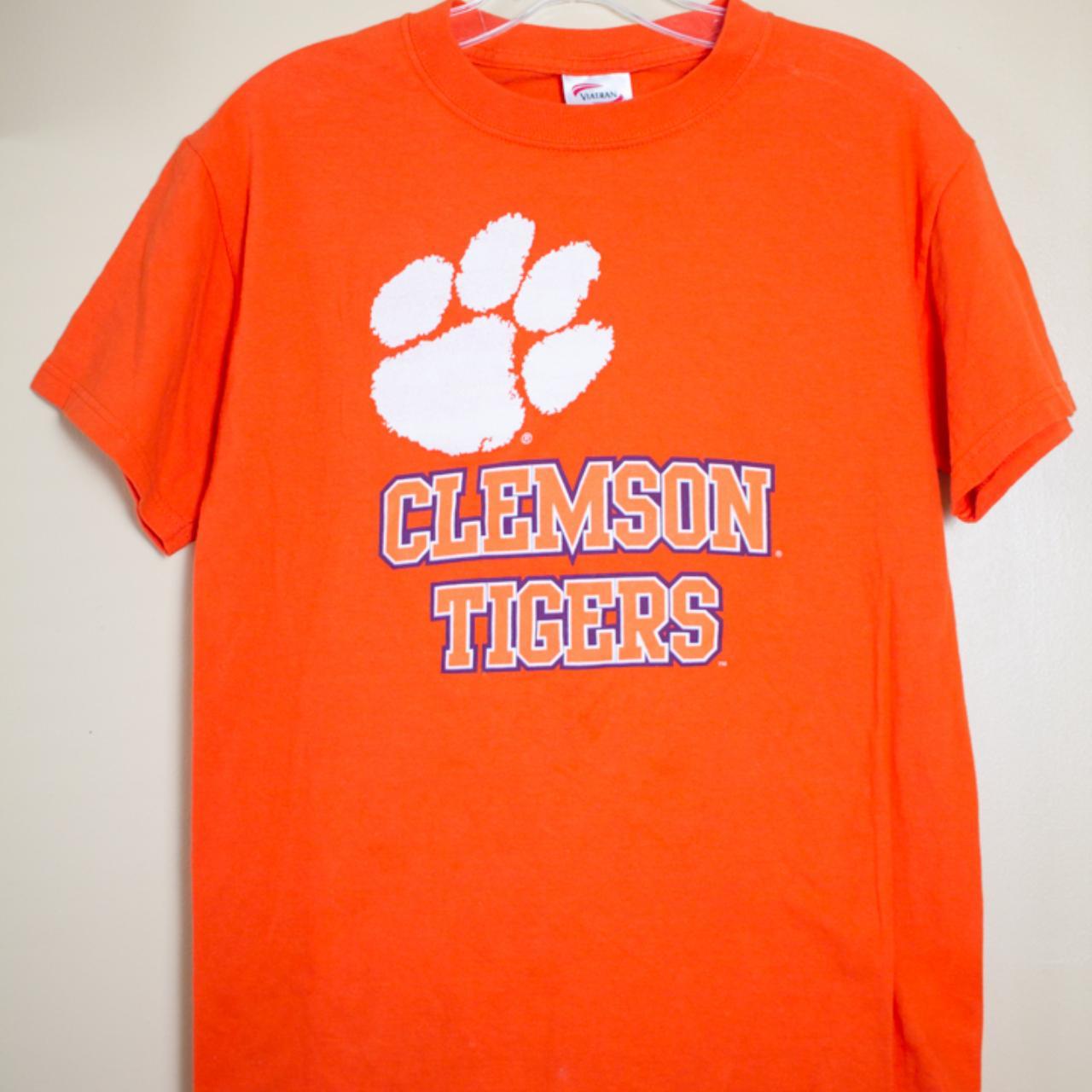 Vintage NCAA Clemson Tigers orange t shirt size... - Depop