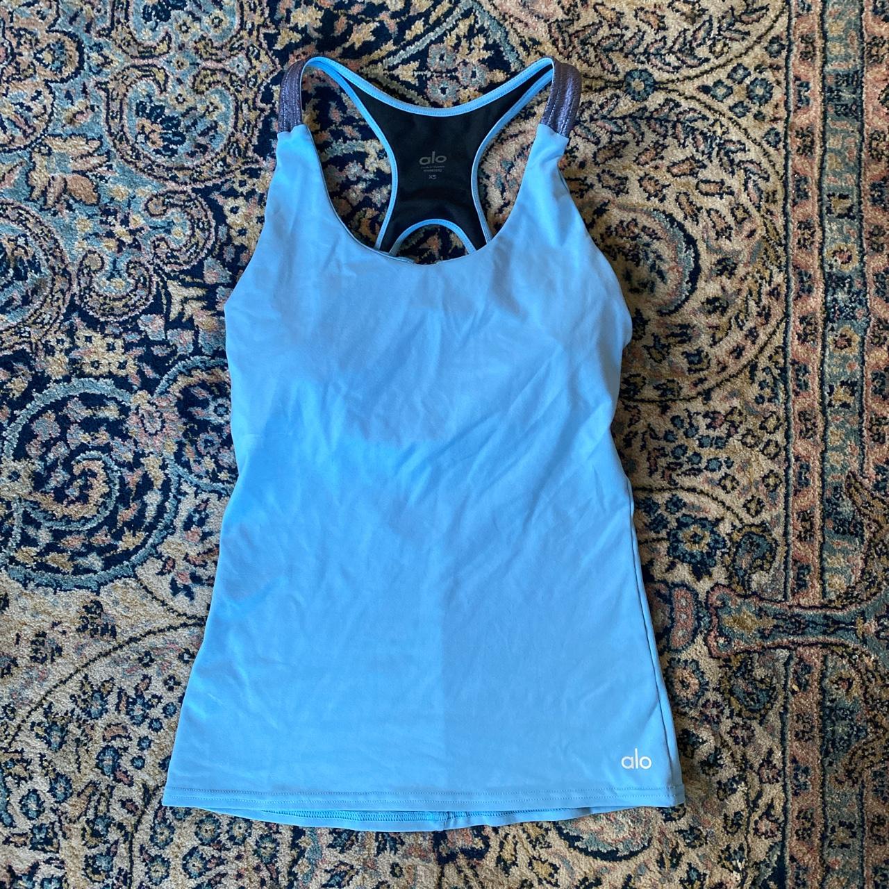 Baby blue Alo tank top Size xs Super cute... - Depop
