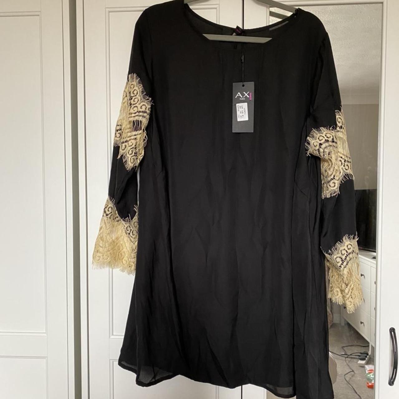 Ax Paris tunic / mini dress. Pretty lace sleeves.... - Depop