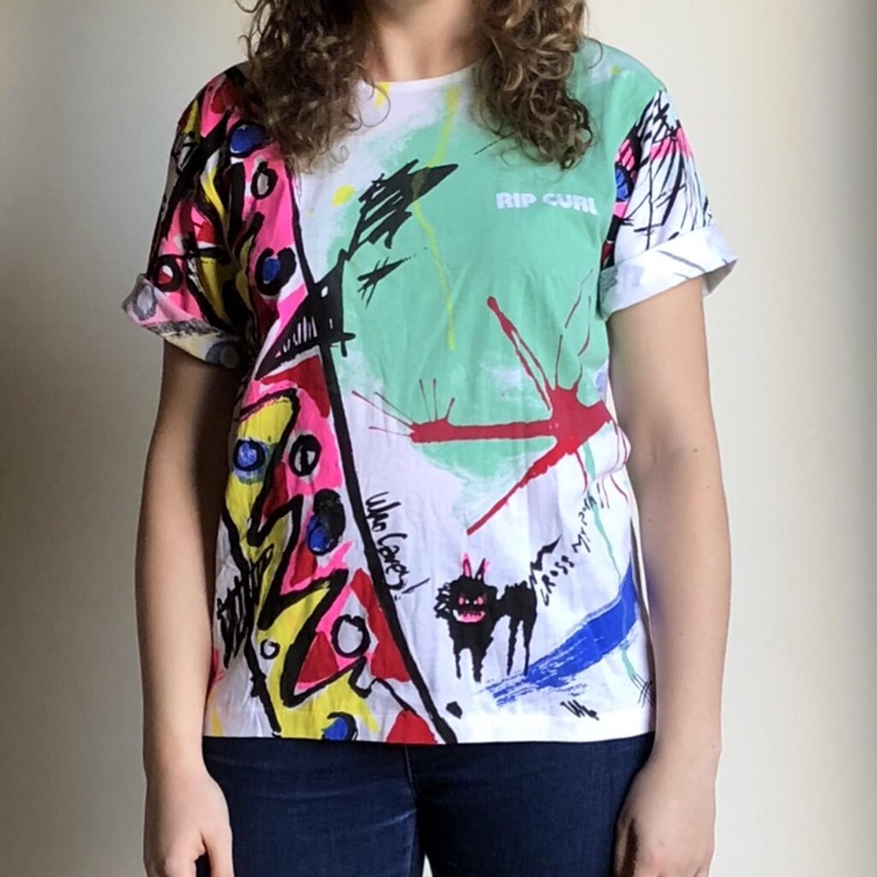 Vintage Rip Curl All Over Print Tee Made in... | Depop