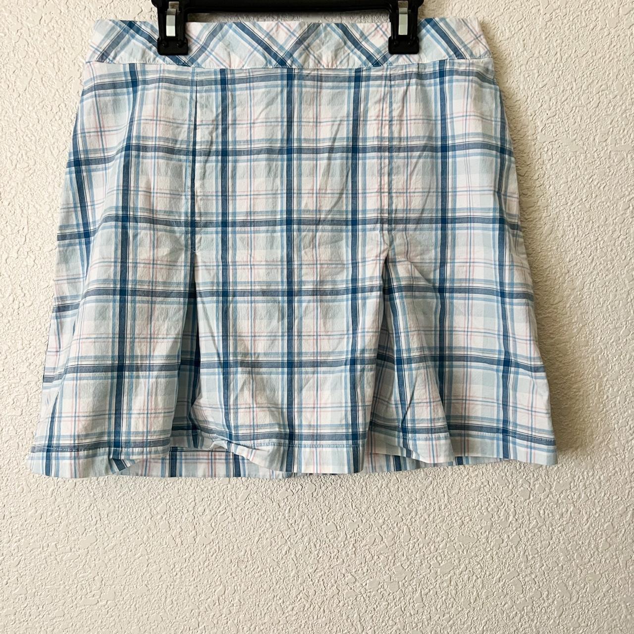 Blue plaid route 66 skirt pleated in the front Never... - Depop