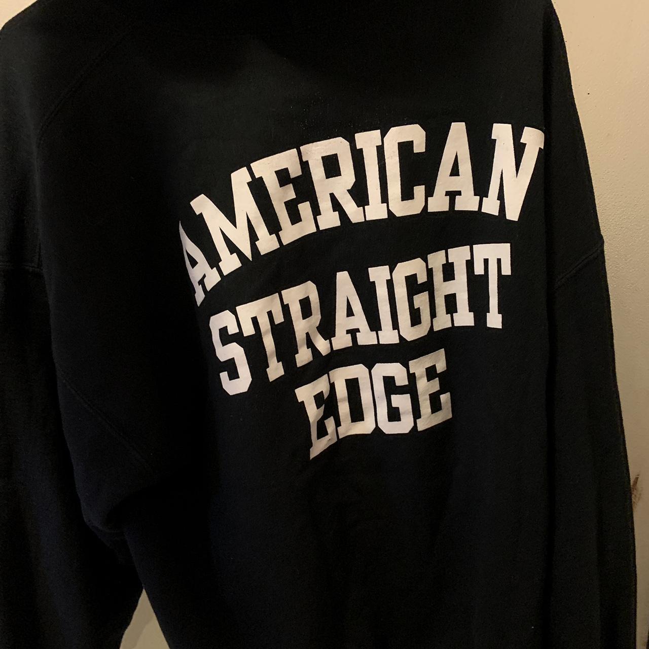 American straight edge hoodie Bust 24 Length... - Depop