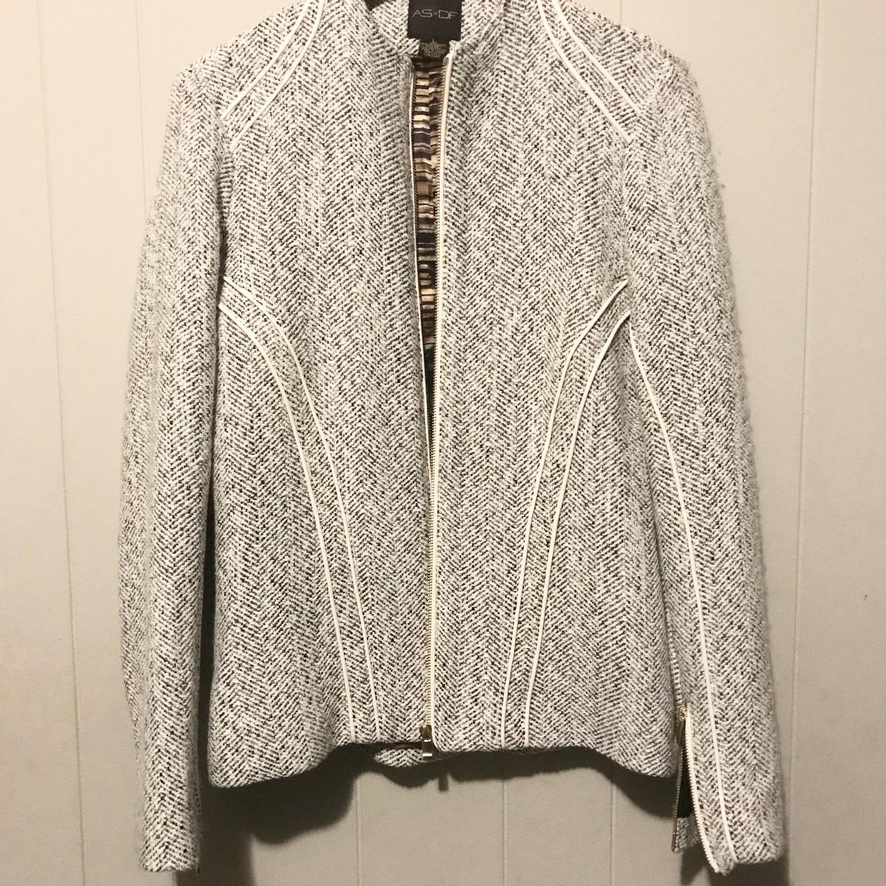 As by DF Tweed Jacket Multi zipper with interior... - Depop