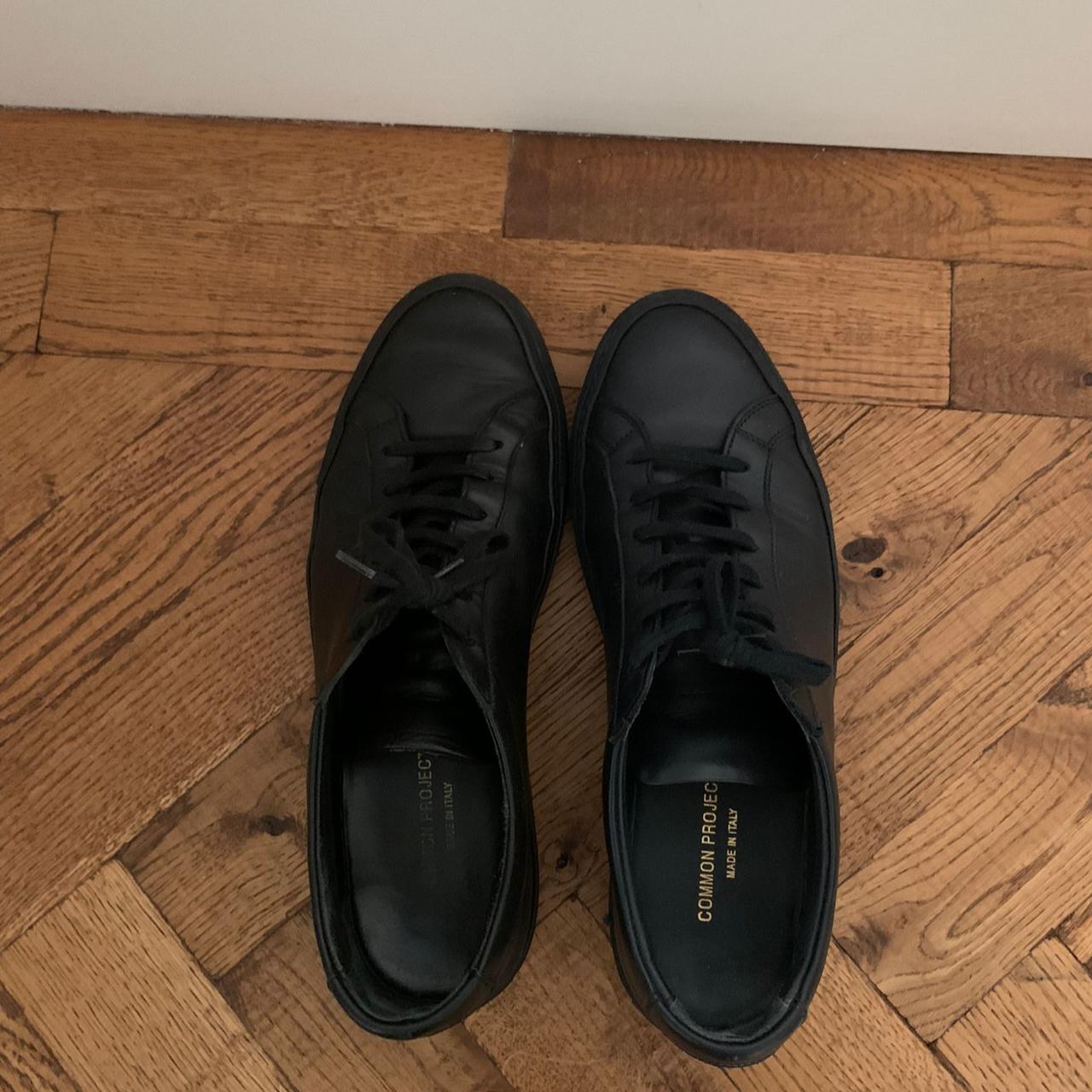 Common Projects black leather shows Size EU 42 / UK... - Depop
