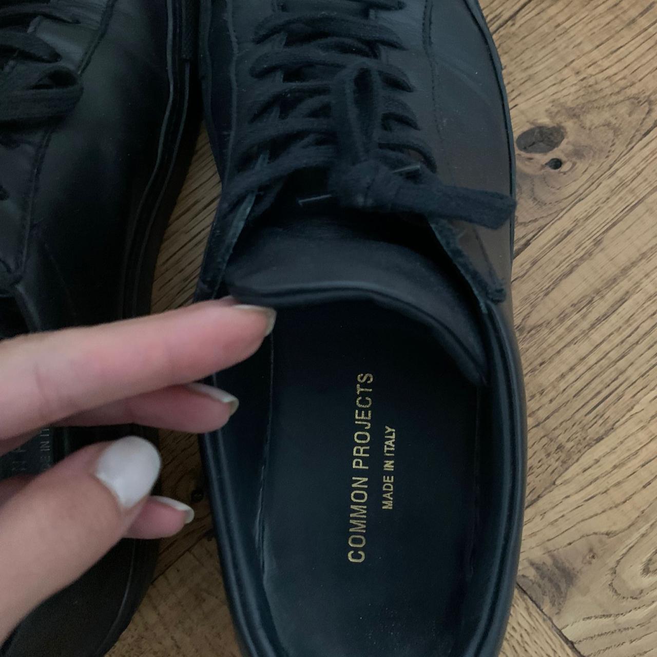 Common Projects black leather shows Size EU 42 / UK... - Depop