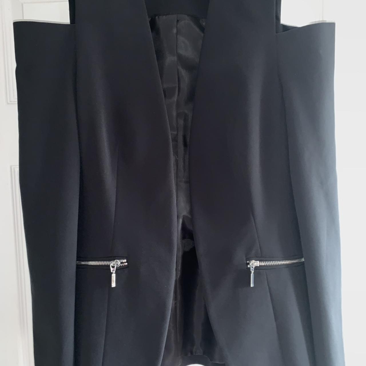 Black cold shoulder blazer jacket cut out shoulders.... - Depop