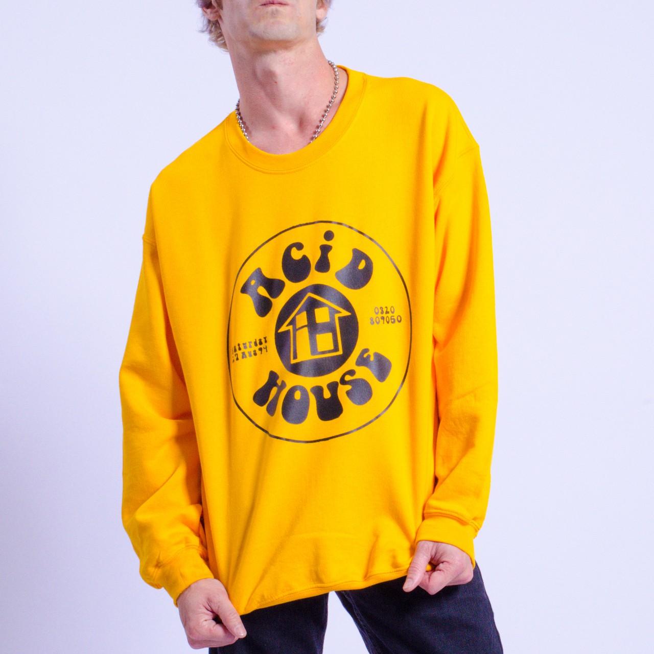 Acid House 90s rave flyer screen printed sweater in... - Depop