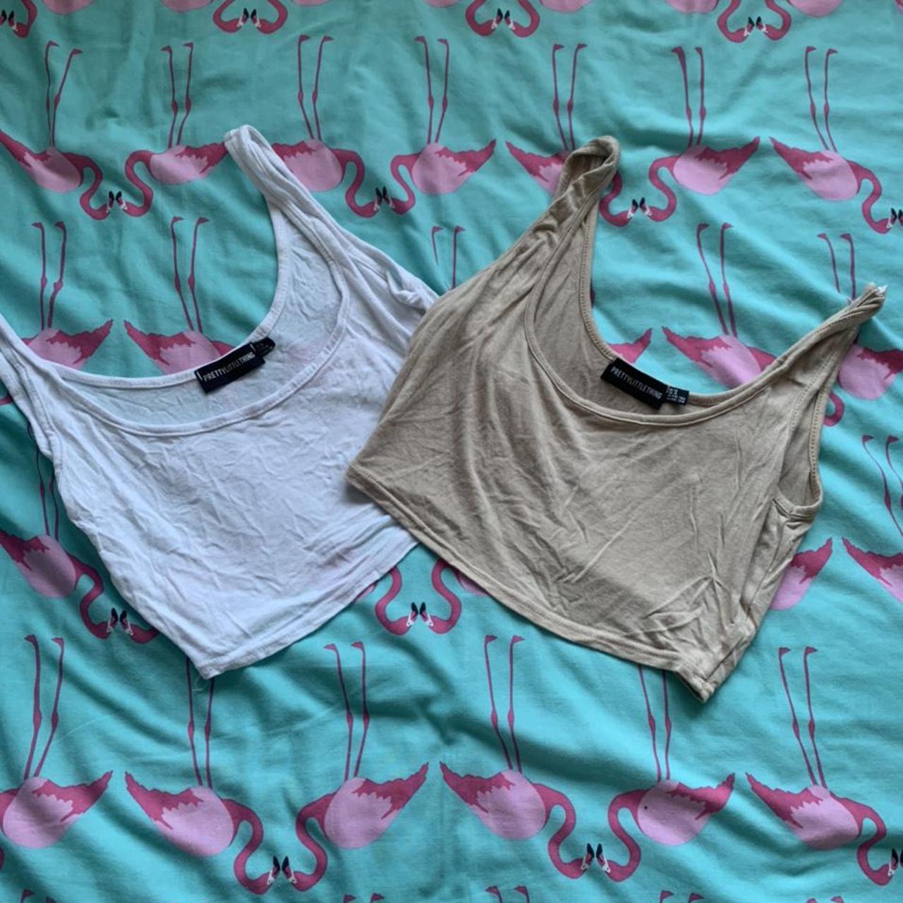 Pretty little thing basic crops Never worn Size 8 - Depop