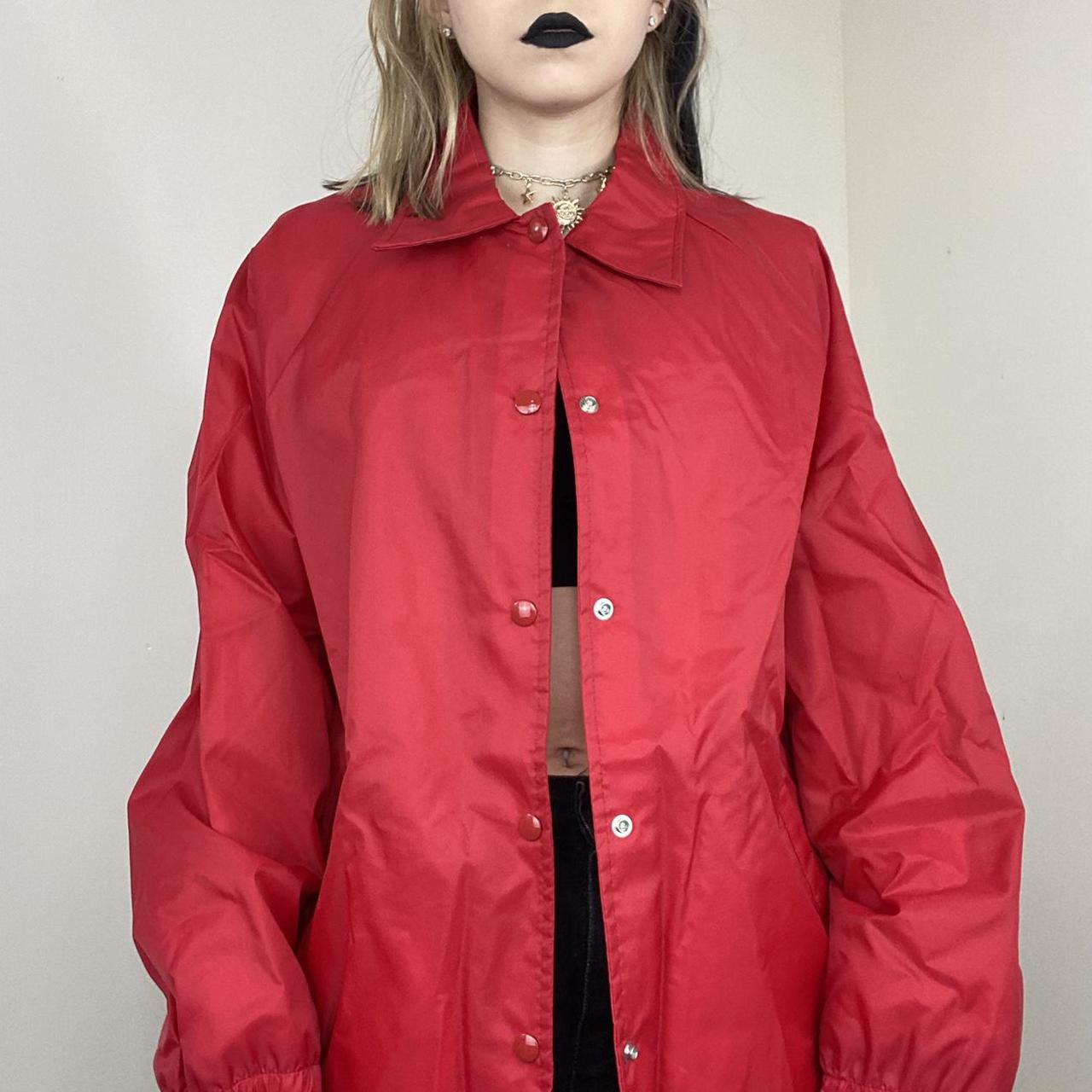 awesome red vintage windbreaker coat! this is a... - Depop