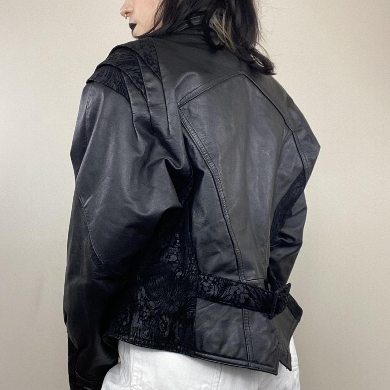 the CUTEST short leather packet in a batwing madonna... - Depop