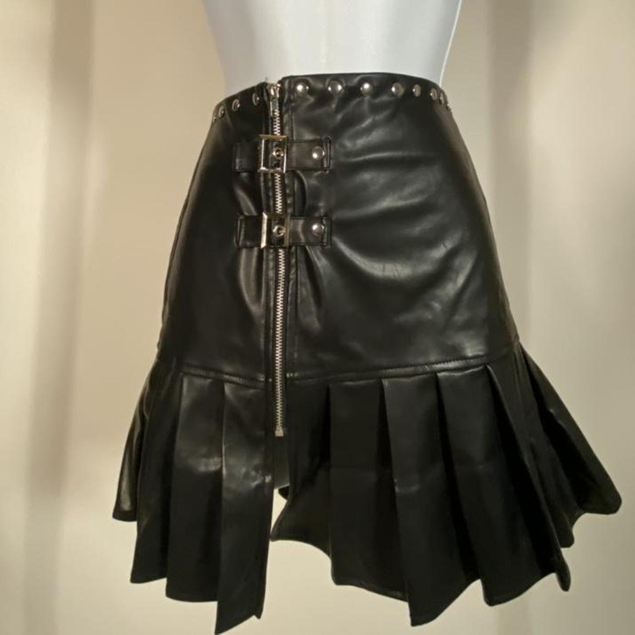 Pvc Leather Skirt With Zipperbuckle Accoutrement Depop