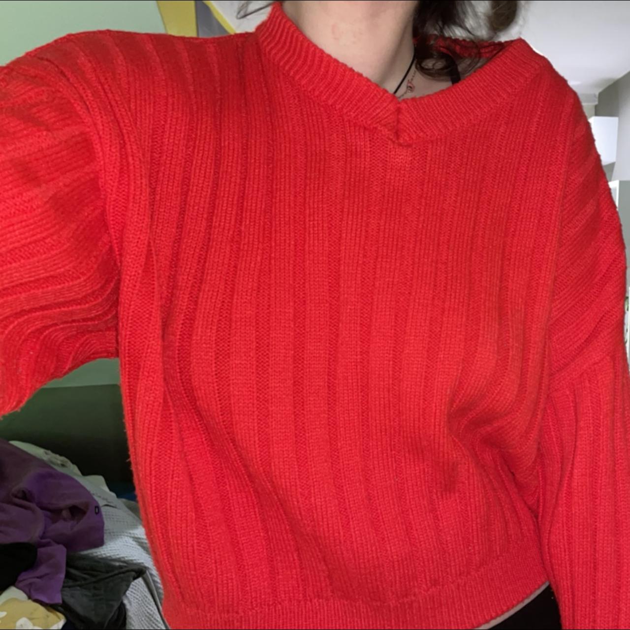 Gorgeous red cropped sweater- soooo comfy from... - Depop
