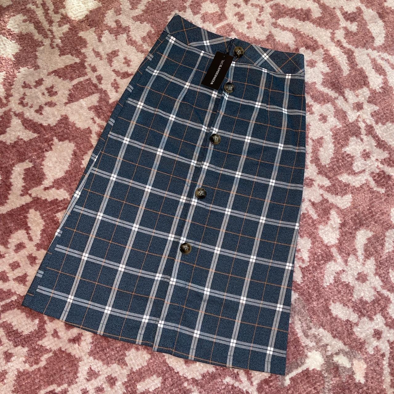 Plaid Wednesday’s Girl Skirt Size XS - Blue Plaid... - Depop