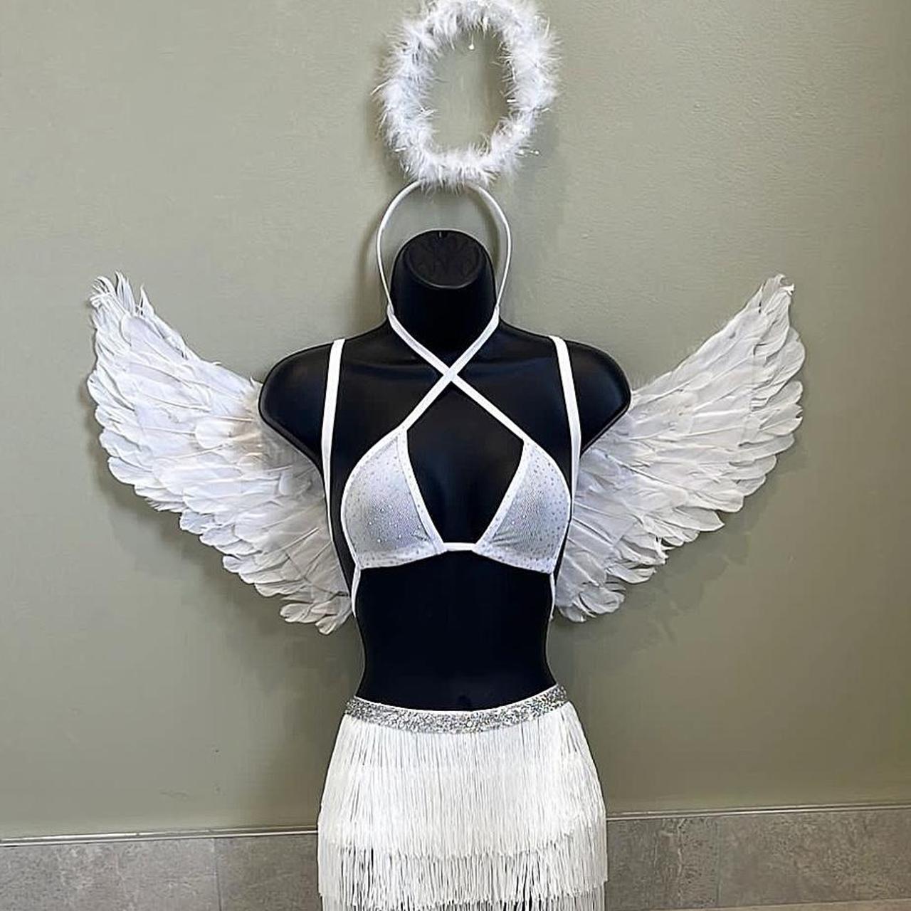 White angel costume, angel outfit, angel wings,... - Depop