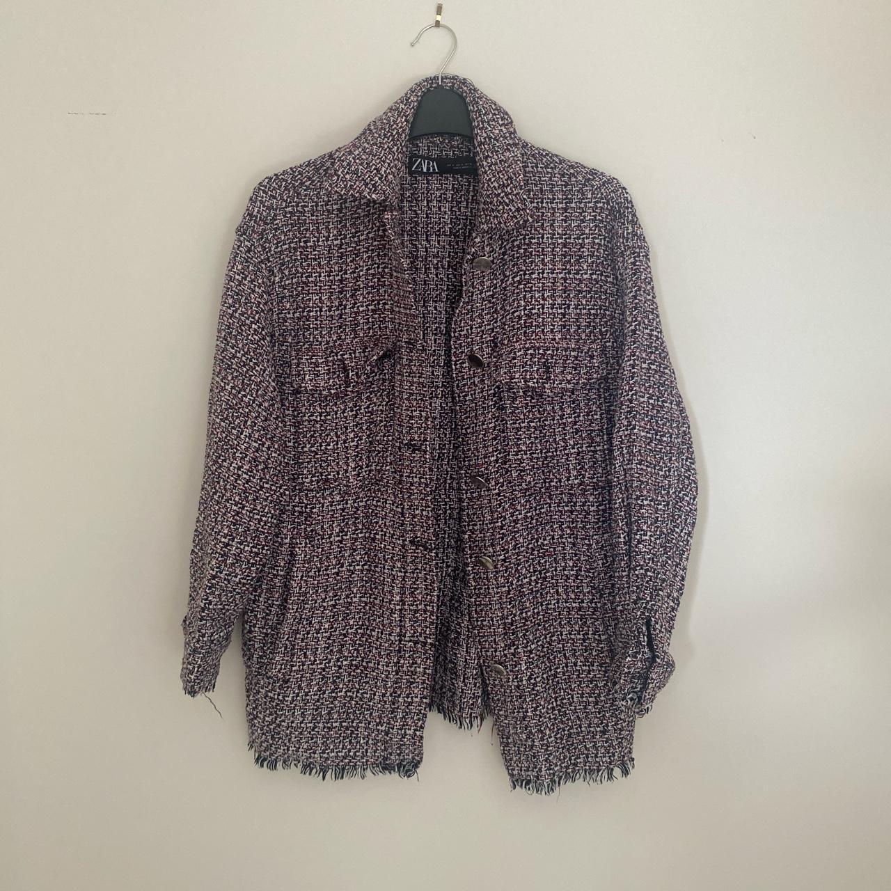 Zara tweed style shacket. Worn but in Excellent... - Depop