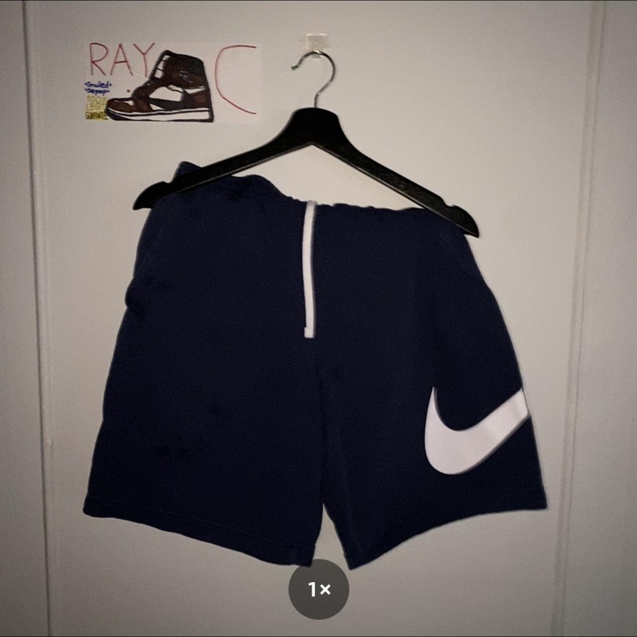Nike blue shorts big swoosh and comfy Size m/L - Depop