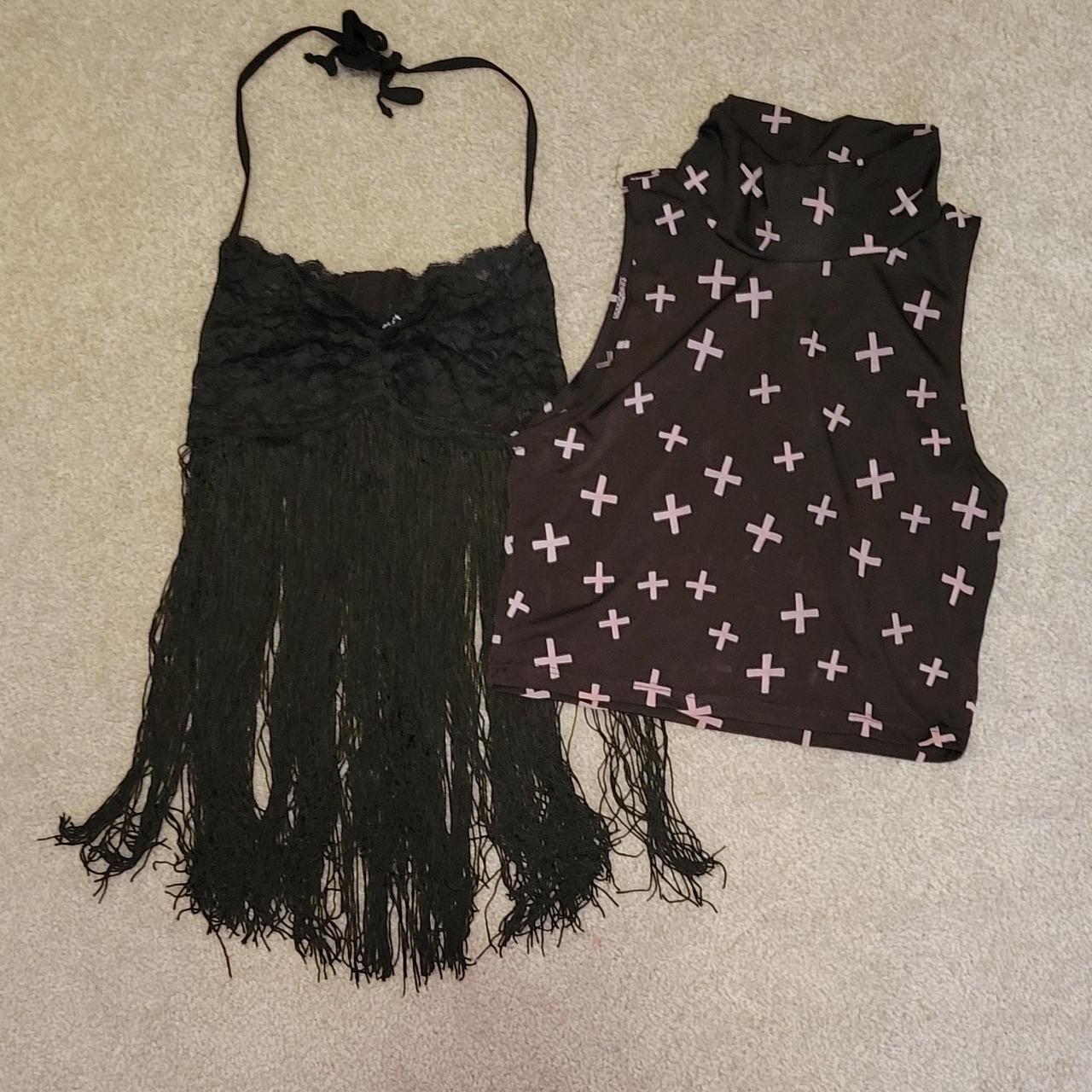 Black Goth Top Bundle. 1 Cute sleeveless crop top... - Depop