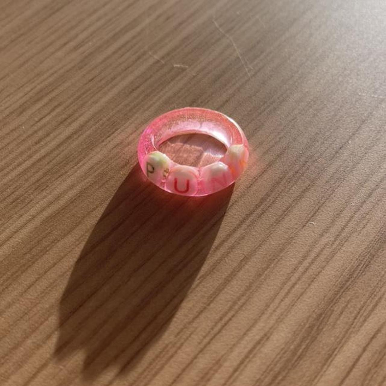 Custom letters Resin Rings , Uk size all available - Depop