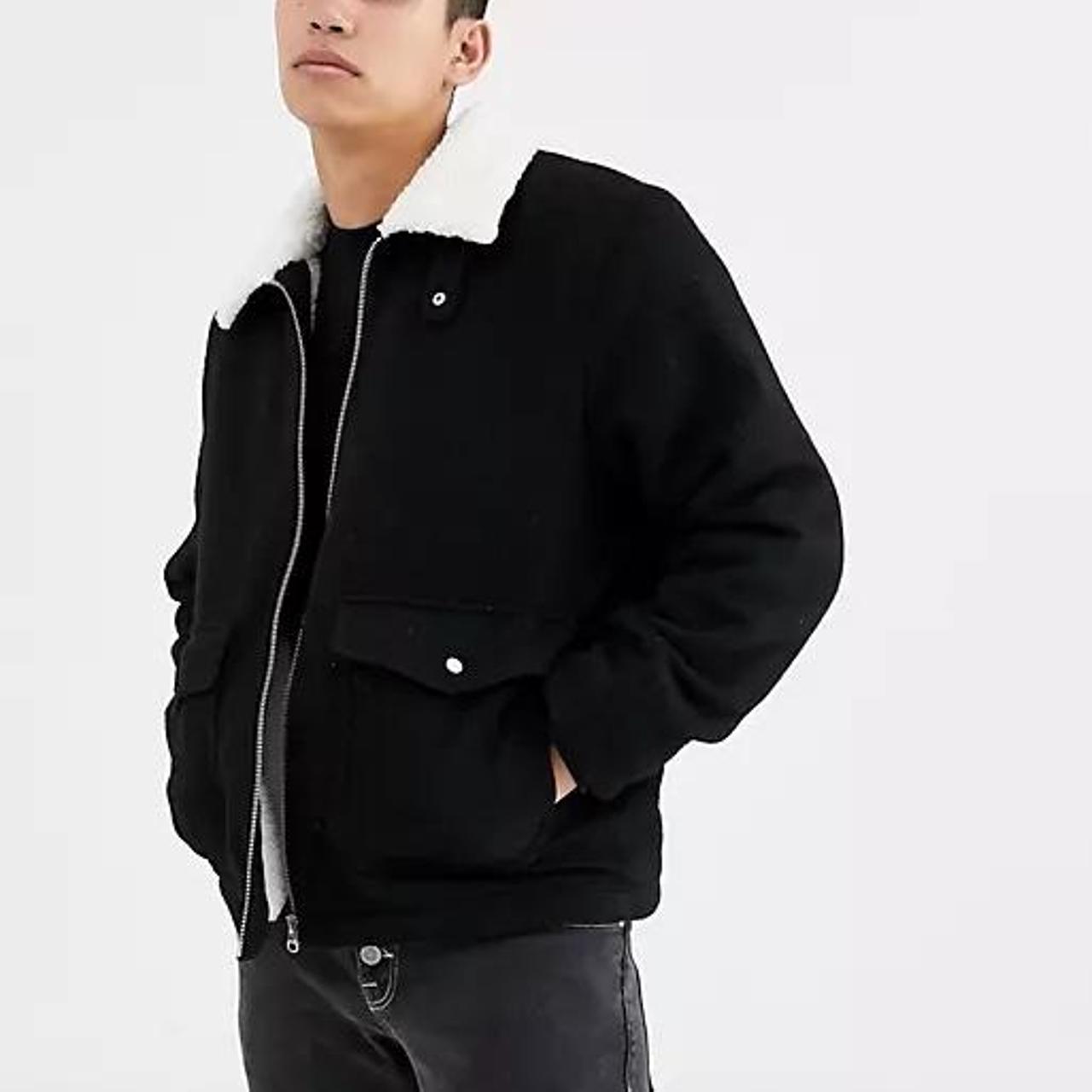 Weekday Men's Black and White Jacket | Depop